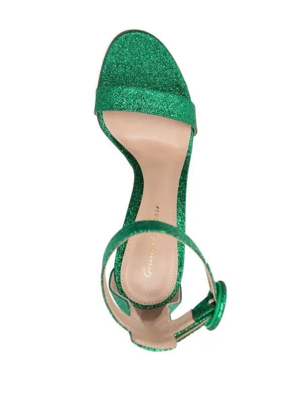 GIANVITO ROSSI Portofino 105mm Glitter Sandals - Green