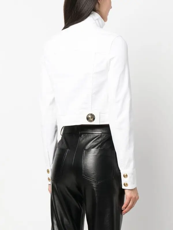 Versace Logo Patch Cropped Jacket