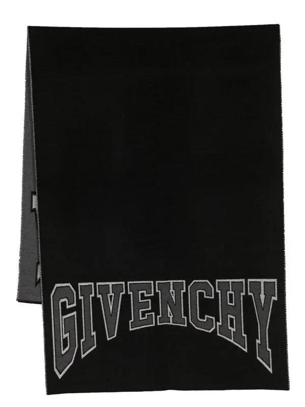 Givenchy Intarsia-knit Logo Scarf - Black