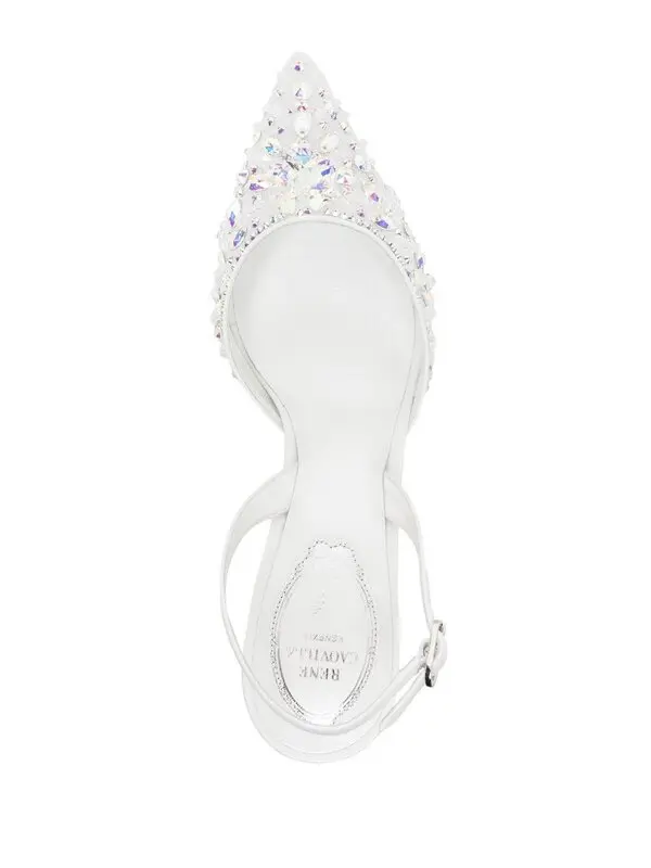 Rene Caovilla Lace-embellished Slingback Pumps