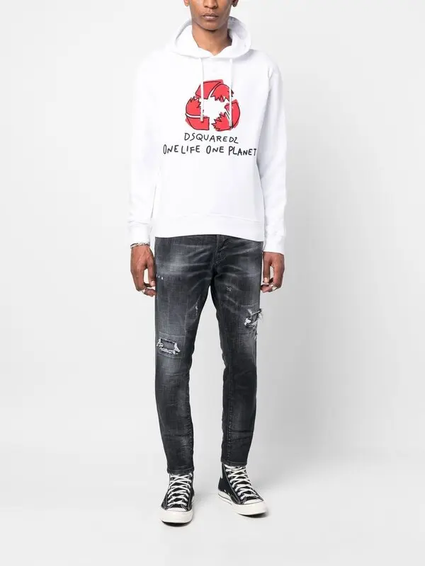 Dsquared2 Printed Drawstring Hoodie