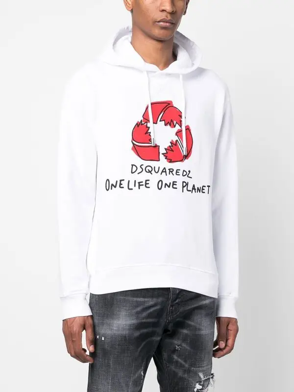Dsquared2 Printed Drawstring Hoodie