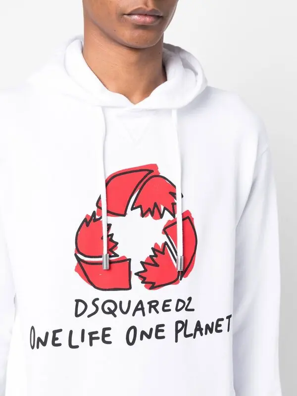 Dsquared2 Printed Drawstring Hoodie