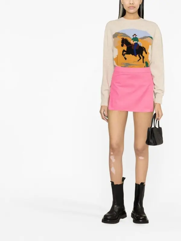 Palm Angels Stripe-detail A-line Mini Skirt - Pink