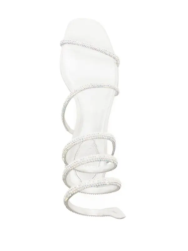 Rene Caovilla Crystal Embellished Strappy Sandals - White