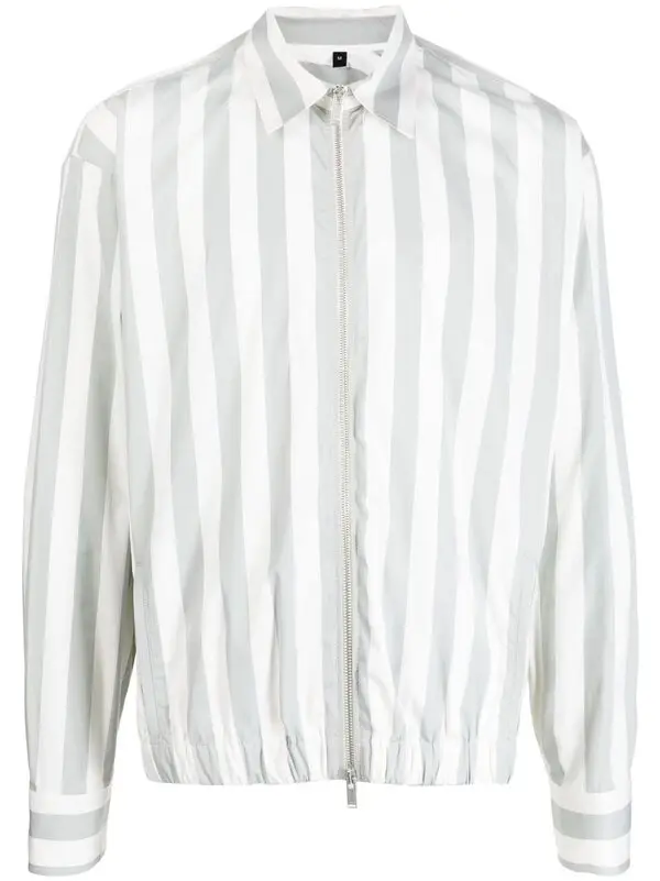 LARDINI Striped Zip-up Jacket - Green