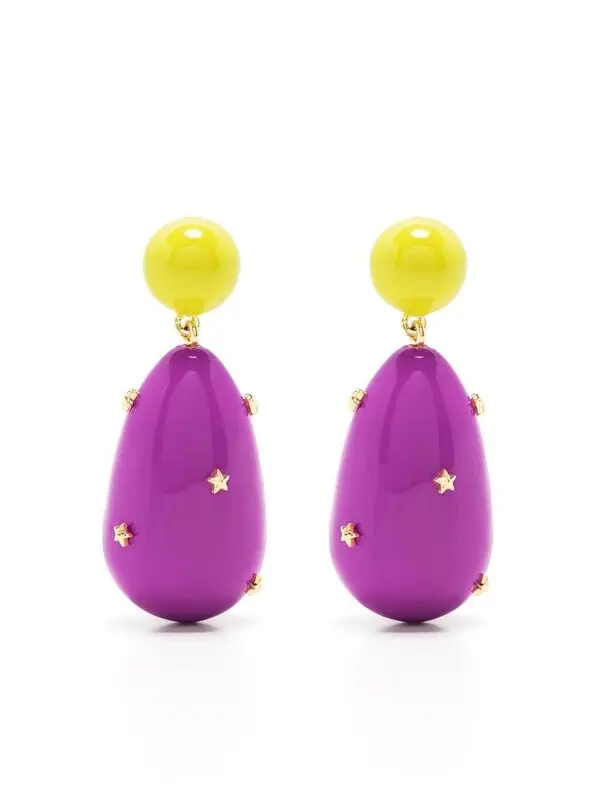 ESHVI Two-tone Drop Earrings - Purple
