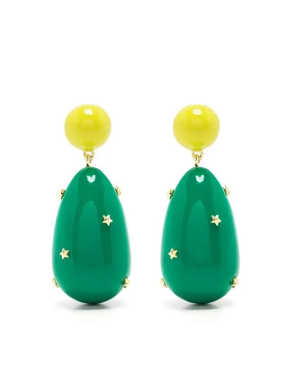 ESHVI Two-tone Drop Earrings - Green