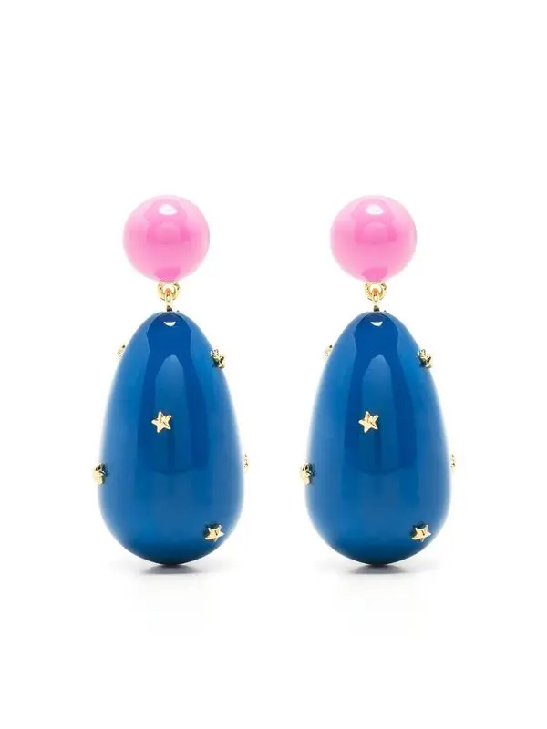 ESHVI Enamel Drop Earrings - Blue