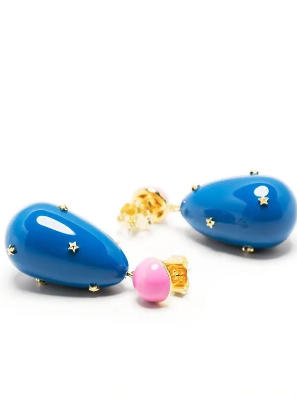 ESHVI Enamel Drop Earrings - Blue