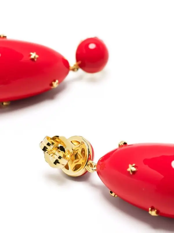 ESHVI Enamel Drop Earrings - Red