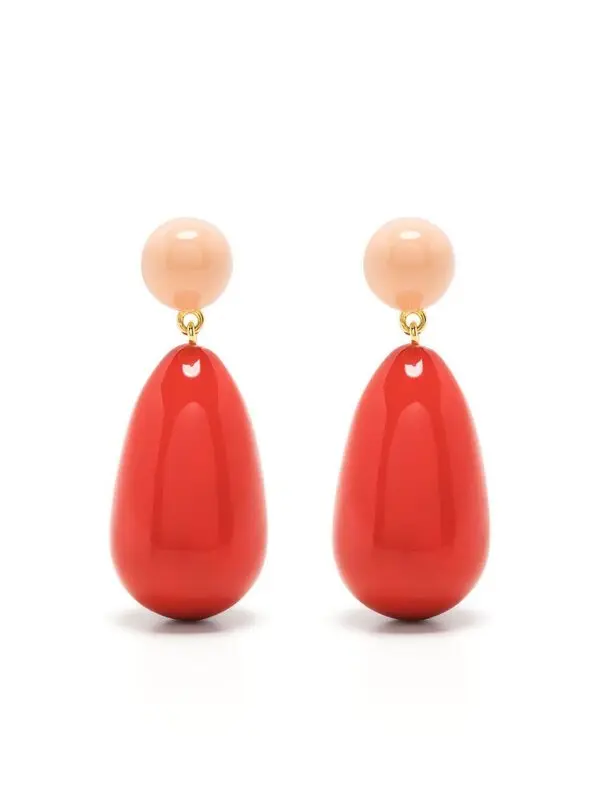ESHVI Enamel Drop Earrings - Orange