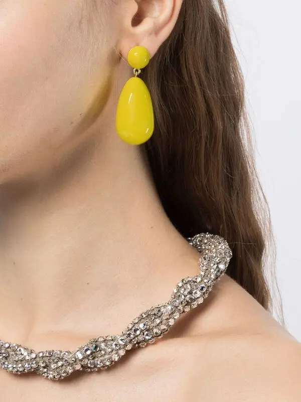 ESHVI Enamel Earrings - Yellow