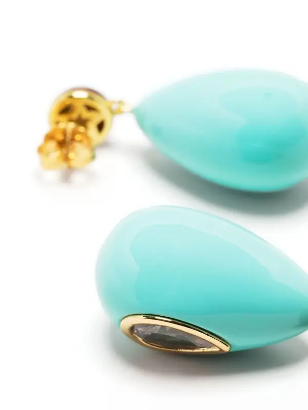 ESHVI Crystal Enamel Drop Earrings - Blue
