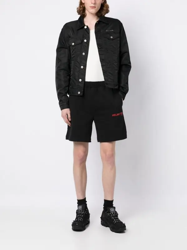 Helmut Lang Logo-print Cotton Shorts - Black