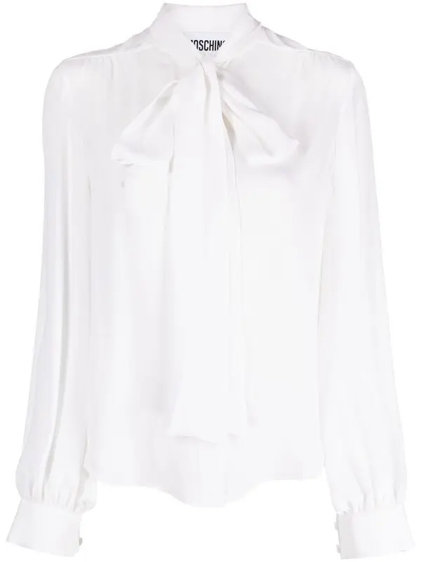Moschino Pussy-bow Silk Blouse