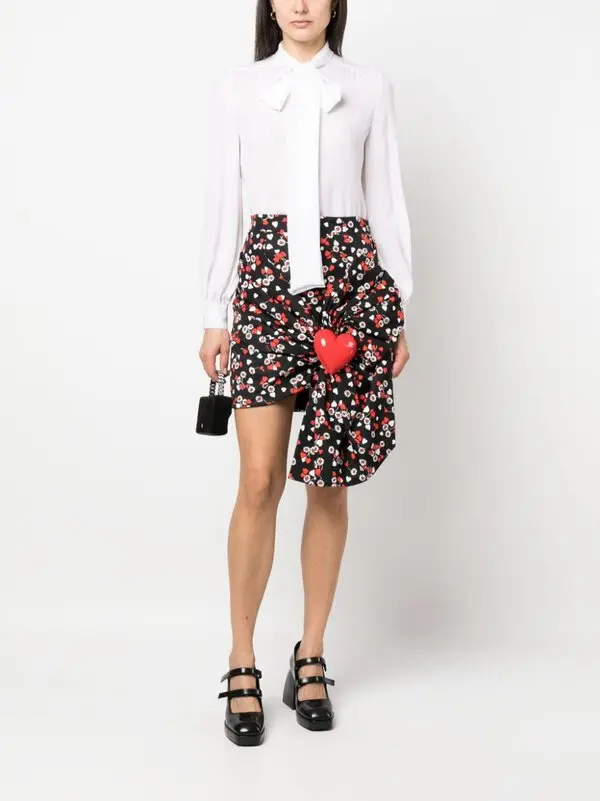 Moschino Pussy-bow Silk Blouse