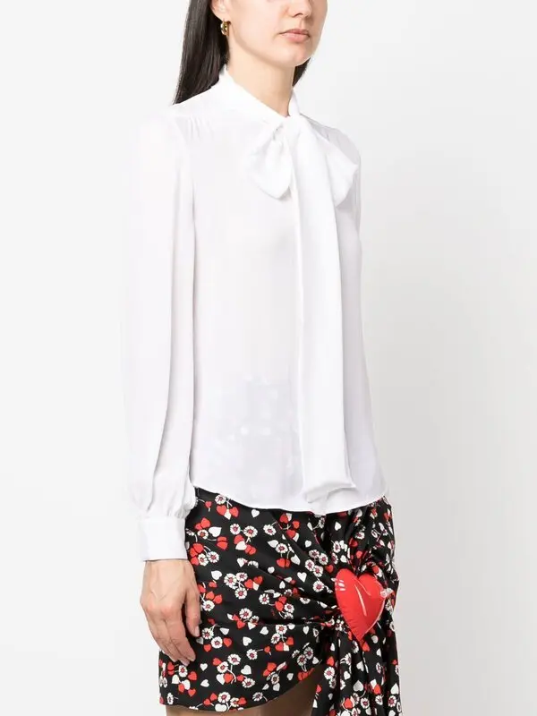 Moschino Pussy-bow Silk Blouse