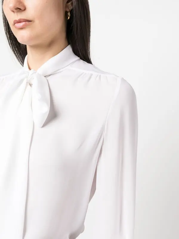 Moschino Pussy-bow Silk Blouse