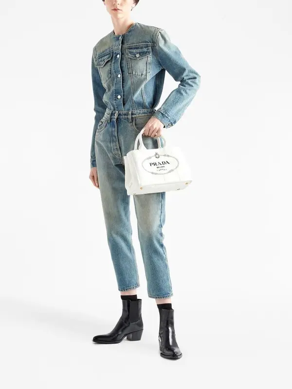 Prada Logo-print Canvas Tote Bag