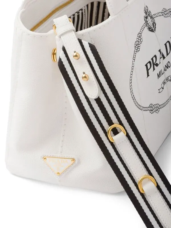 Prada Logo-print Canvas Tote Bag