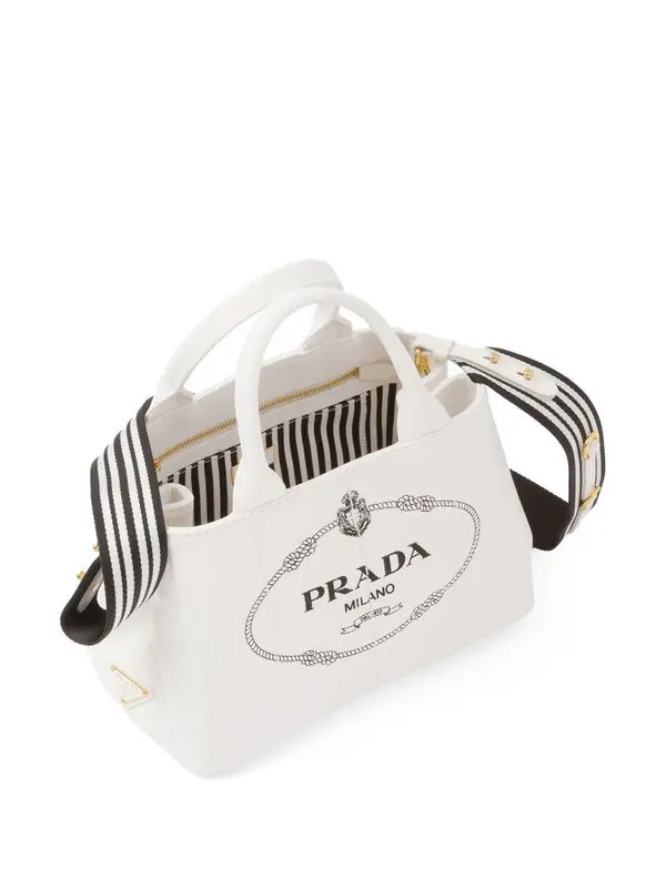Prada Logo-print Canvas Tote Bag