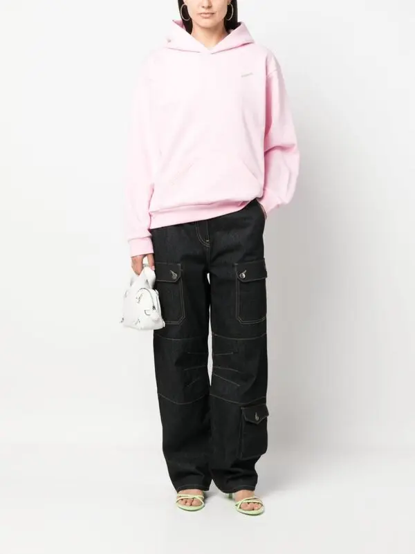 Coperni Logo-print Jersey Hoodie - Pink