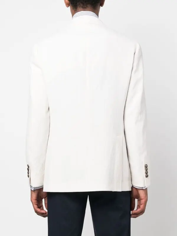 Brunello Cucinelli Double-breasted Linen Blazer - Neutrals