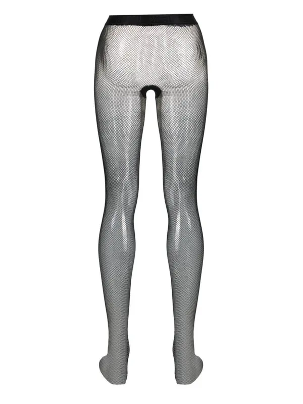 Wolford Fishnet Semi-sheer Tights - Black
