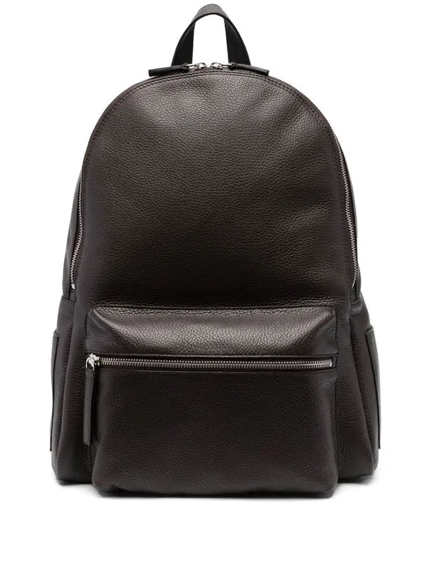 ORTIGNI Micron Grained-leather Backpack - Brown