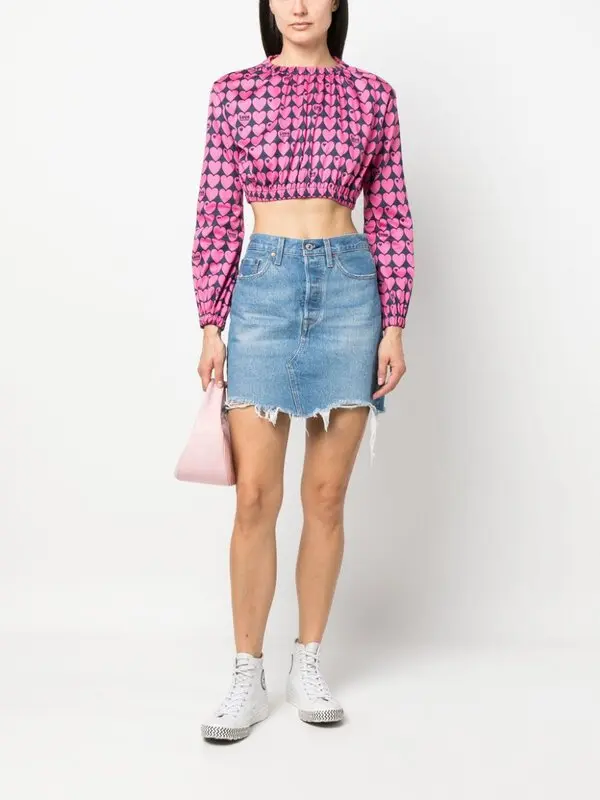 Moschino Heart-print Cropped Blouse