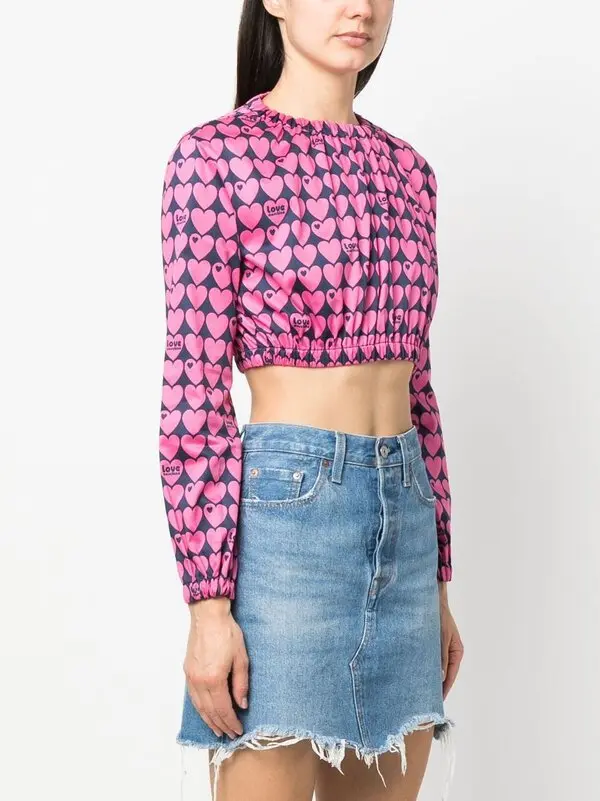Moschino Heart-print Cropped Blouse