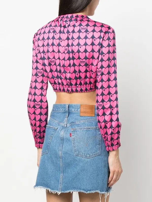 Moschino Heart-print Cropped Blouse