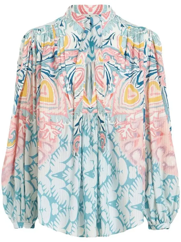 Etro Graphic-print Pussy-bow Blouse