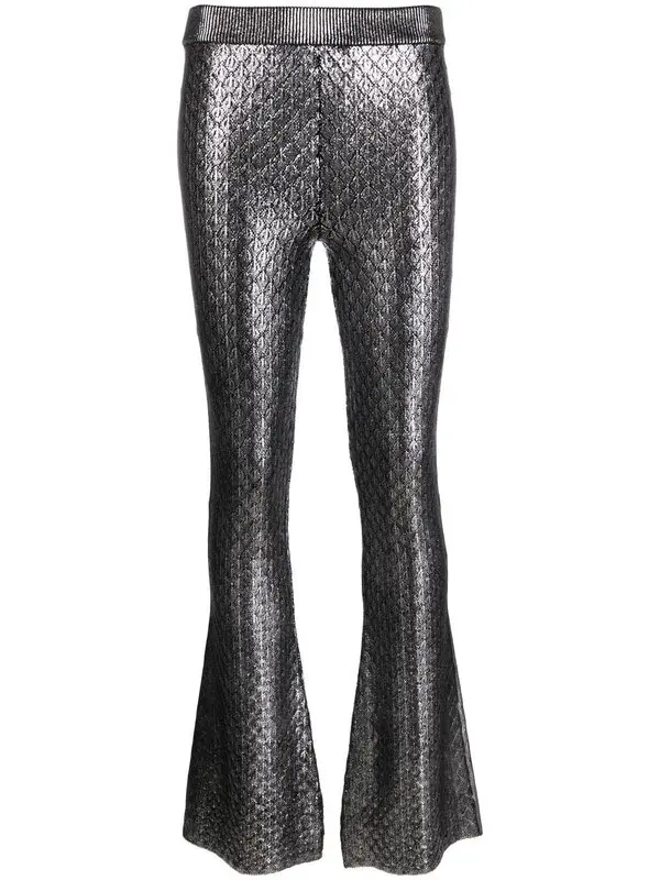 Rabanne High-waisted Flared Trousers - Silver