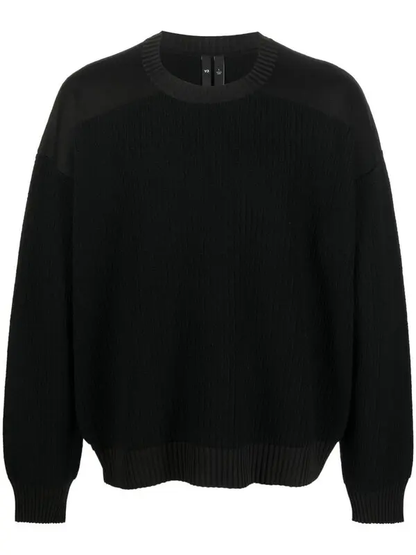 Y3 Ribbed-knit Panelled Jumper