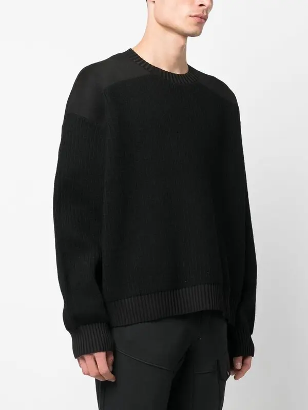 Y3 Ribbed-knit Panelled Jumper