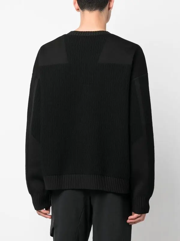 Y3 Ribbed-knit Panelled Jumper