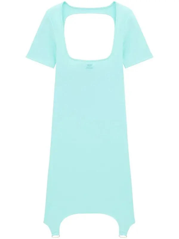 COURREGES Square-neck Mini Dress - Blue