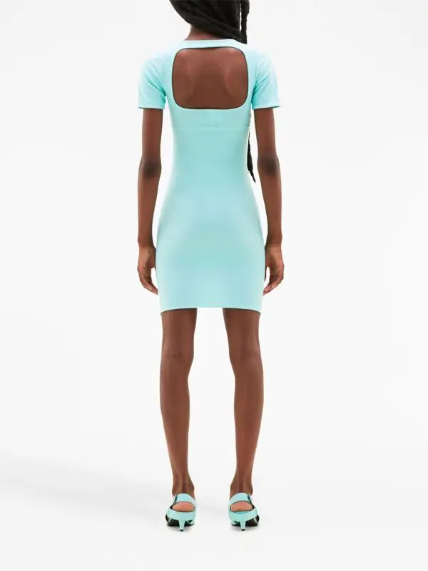 COURREGES Square-neck Mini Dress - Blue