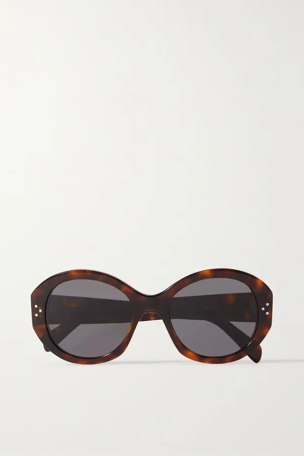 Celine Oversized Round-Frame Sunglasses - Tortoiseshell | Editorialist