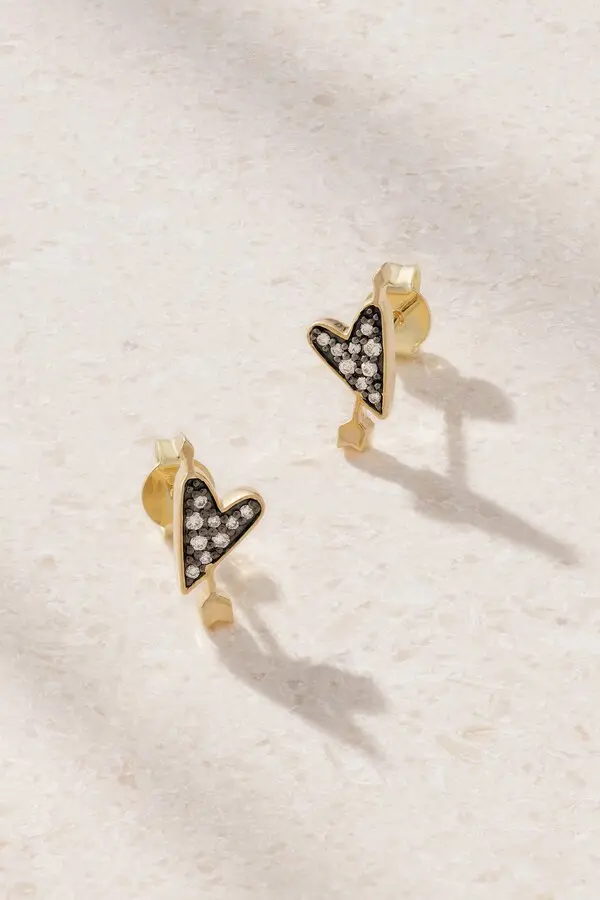 Sorellina Heart 18-karat Diamond Earrings