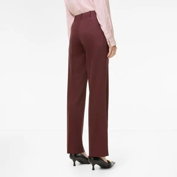 Burberry Wool Tailored Trousers - Vineyard Red