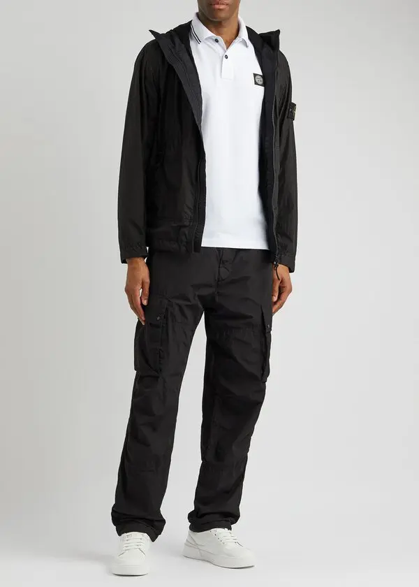 Stone Island Piqué Cotton Polo Shirt - White