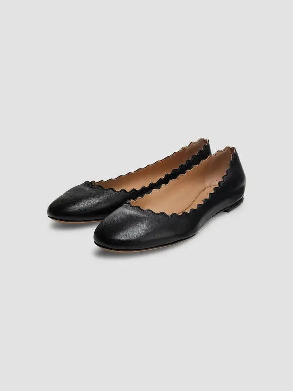 Chloé Lauren Leather Ballet Flats - Black