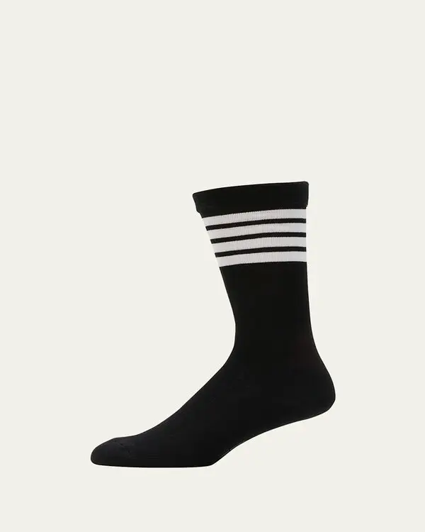 Thom Browne 4-bar Athletic Mid-calf Socks - Black