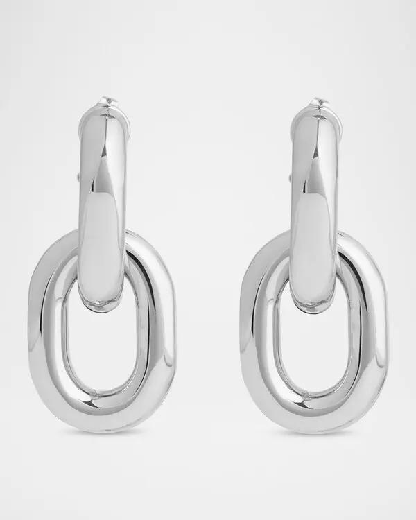 Rabanne Xl Double Chain-link Earrings - Silver