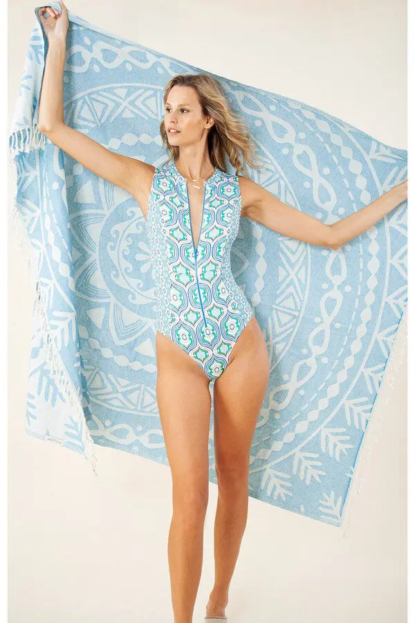 Hale Bob Omaria Jacquard Towel - Blue