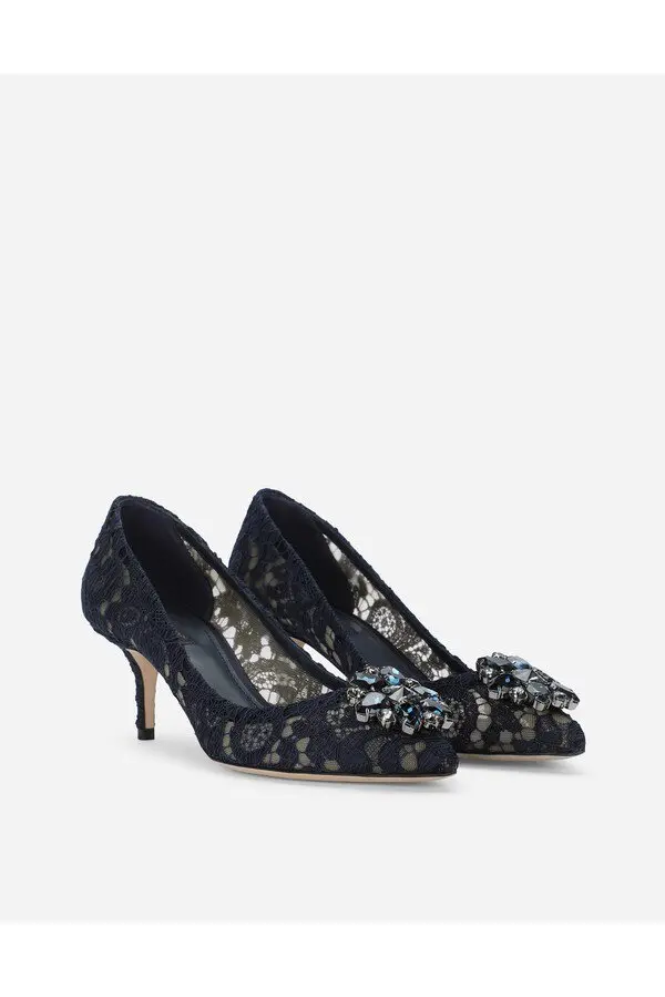 Dolce & Gabbana Lace Rainbow Pumps With Brooch Detailing