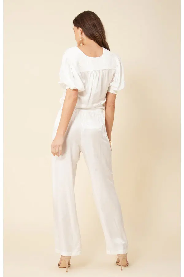 Hale Bob Nena Charmeuse Pant - White